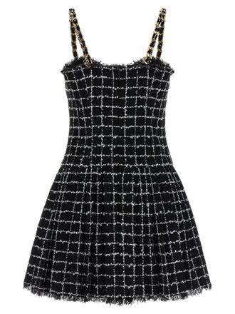 Balmain Check Tweed Dress - Black