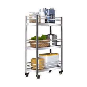 Generic Schmaler Aufbewahrungswagen, Gap-Aufbewahrungsregal Mit 4 Bremsr&auml;dern, 3/4-stufiger Badezimmer-Organizer-Wagen, for Schmale Stellen Im Badezimmer Mit 