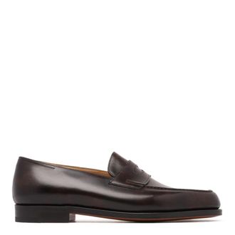 John Lobb Dunkelbraune Slip On Loafers - - Shoes - Herren - Braun - 41 EU