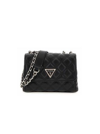 Guess Womens Shoulder Bag Black Polyurethane - Shoulder-Bags