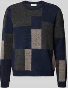 Casual Friday Regular Fit Strickpullover mit gerippten Abschl&uuml;ssen