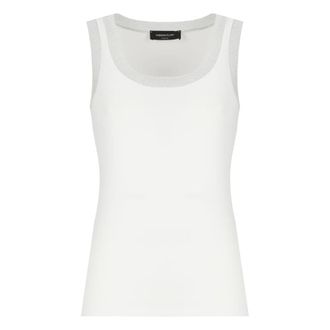 Fabiana Filippi Wei&szlig;es Baumwoll-Top mit Lurex-Details - - Tops - Damen - Wei&szlig; - S