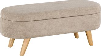 HOMCOM Schlafzimmerbank mit verstecktem Stauraum, gepolsterte Bank mit Holz- und Polyesterbeinen f&uuml;r Eingangsbereich und Wohnzimmer, 110x40x43 cm, Beige