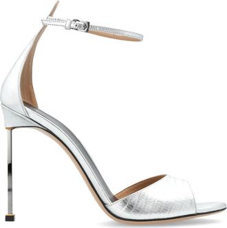 Tom Ford Femme, Chaussures, Gris, Taille: 40 EU Laminated Printed Tejus Spire Ankle Strap Sandal