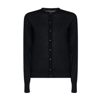 Dolce & Gabbana Kaschmir-Seiden-Strickjacke - - Knitwear - Damen - Schwarzk - M