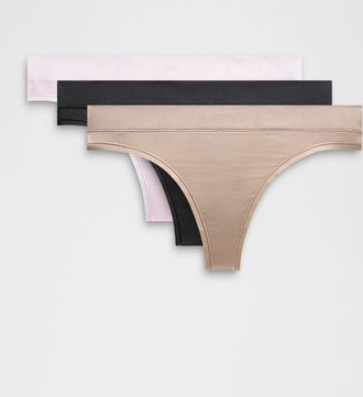 lululemon String UnderEase taille mi-haute Trio pour Femmes - Noir/Rose - Taille XL