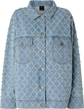 Pinko Pinko, Femme, Vestes, Bleu, Taille: 36 FR Pifferaio Overshirt