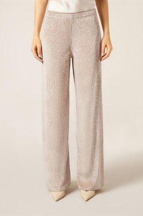 Calzedonia Palazzohose Aus Samt Mit Pailletten Hautfarben