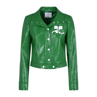 Courr&egrave;ges Reedition Vinyl Jacke - - Jackets - Damen - Gr&uuml;n - XS