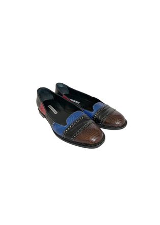 Manolo Blahnik Colourblock Leather Loafers Size 36