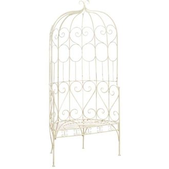 vidaXL Vidaxl - Banc de jardin 95 cm Fer Blanc antique
