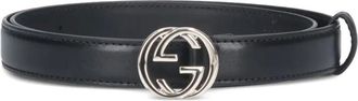 Gucci Lederg&uuml;rtel mit Logo-Schnalle - Schwarz