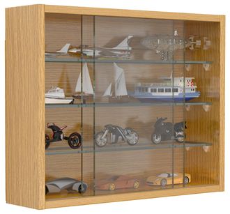 VCM Glasvitrine h&auml;ngend | Vitrine Glas | Ma&szlig;e: H. 40 x B. 50 x T. 12 cm | Modern und platzsparend | Drivalo S