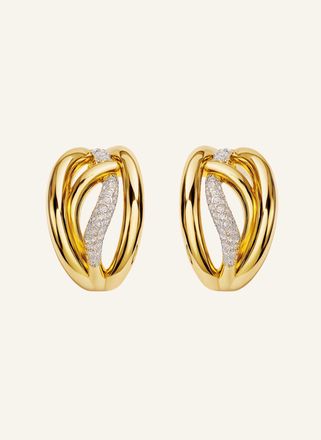 Yoj Yoj Ohrstecker Barel Pave Midi Hoop Earrings By Glambou gold