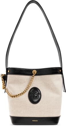 Versace Femme, Sacs, Beige, Taille: ONE Size Pivot Small Canvas Bucket Bag