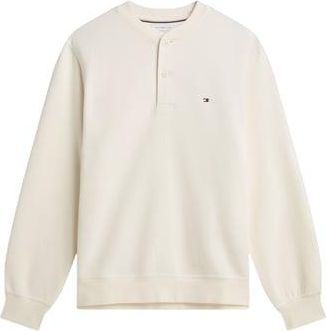 Tommy Hilfiger Sweat droit col rond boutonn&eacute; en coton m&eacute;lang&eacute;