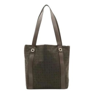 Bulgari Pre-owned Canvas Leather Logo Mania Tote Bag - - Pre-owned - Damen - Braun - ONE SIZE