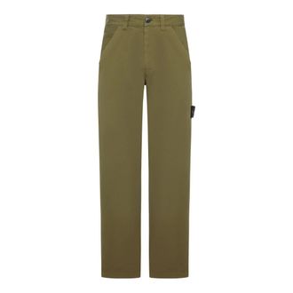 Stone Island Baumwollhose mit Logo - - Trousers - Herren - Gr&uuml;n - W31