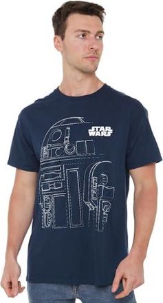 Star Wars T-Shirt R2d2 Outline pour Homme, Bleu (Bleu Marine), XXL UK