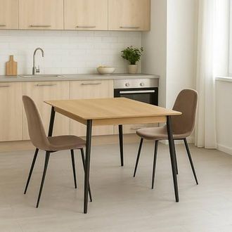 Dmora Stuhl Pismo Grau 2er-Set, Belastbar bis 120 kg