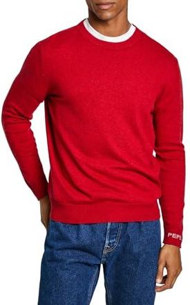 Pepe Jeans London New Andre Crew Neck Tricots, Rouge (Rouge Rubis), XL Homme
