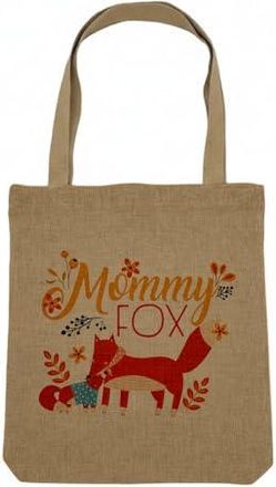 Fabulous Sac Shopping Tote Bag Aspect Lin - Mommy Fox Drawing Illustration Drill - Sac de Courses Toile Epaisse 360g Beige Naturel Cabas Port&eacute; Epaule Solide Im