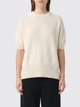 Jil Sander Pull &agrave; manches courtes en pur cachemire avec &eacute;paules tombantes et col rond