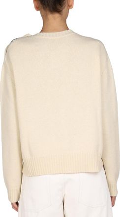 Jil Sander Wool-Blend Buttoned Sweater - Beige