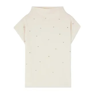 Oltre Femme, Blouses et Chemises, Blanc, Taille: 46 FR T-shirt avec bordures