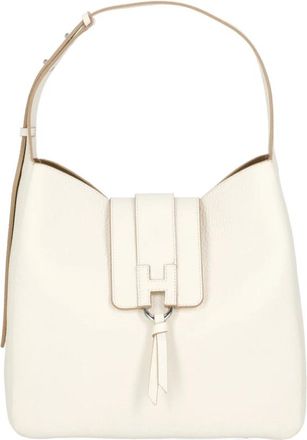 Hogan Femme, Sacs, Blanc, Taille: ONE Size Sac Hobo en Cuir
