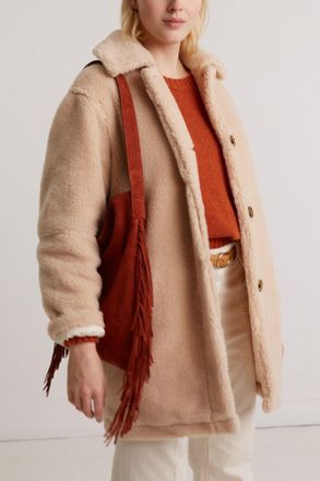 Gerard Darel Manteau classique en fausse fourrure - SHARON - Ecru