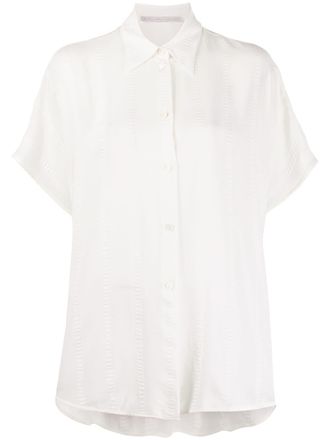 Stella McCartney chemise textur&eacute;e &agrave; manches courtes - Blanc