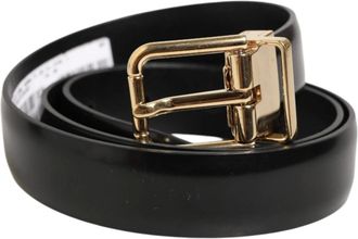 Dolce & Gabbana unisex, Accessoires, Noir, Taille: ONE Size Ceinture classique en cuir avec boucle dor&eacute;e