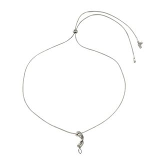 Dansk Copenhagen Ingrid Waterproof Silver Stainless Steel Long Necklace - Adjustable Chain & Brushed Finished - Femme - Accessoires - Gris - Taille: ONE Size