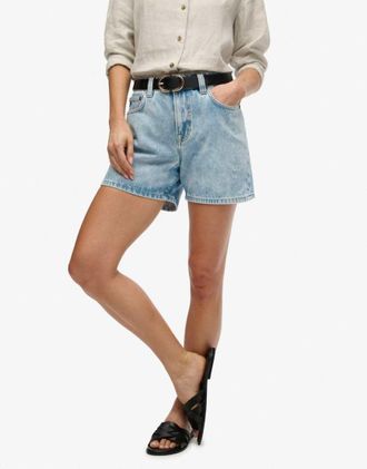 Superdry Shorts in blassem Azurblau mit mittelhohem Bund