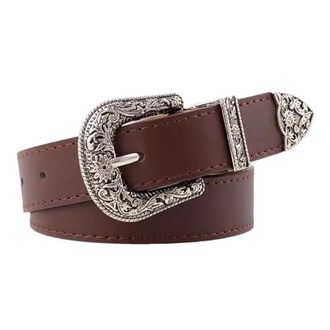 Generic Hanraz Ceinture traditionnelle vintage unisexe - Look large us&eacute; - Ceinture interchangeable pour homme - Avec gravure et broderie - Ceinture western po