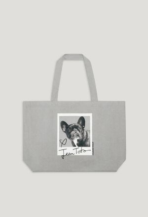 Claudie Pierlot Tote bag toile Jean Toto gris chiné