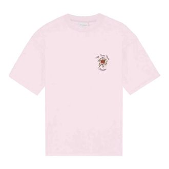 Dr&ocirc;le de Monsieur Le T-Shirt Slogan Cursive - - Tops - Herren - Rosa - S