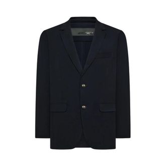 Roberto Ricci Design Einreihige Jacke aus Stretchstoff mit Mikromuster - - Jackets - Herren - Schwarzk - 2XL