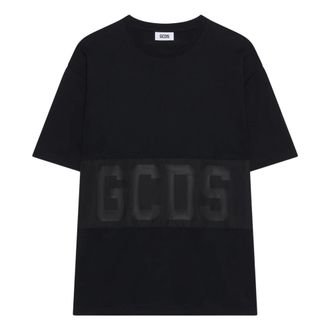GCDS Band-Logo T-Shirt mit kurzen &Auml;rmeln - - Tops - Herren - Schwarzk - XS