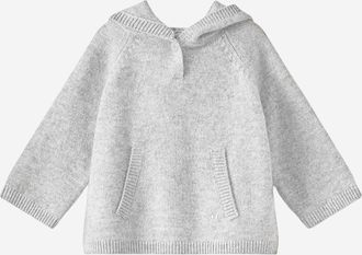 BONPOINT Boys Hooded Sweatshirt Gray Cashmere Hoods & Sweatshirts