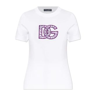 Dolce & Gabbana T-Shirt mit Logo - - Tops - Damen - Wei&szlig; - S
