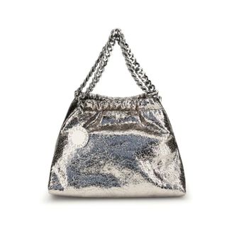 Stella McCartney Femme, Sacs, Gris, Taille: ONE Size Sac à bandoulière Falabella en métal craquelé