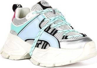 Buffalo Saturn Lace Plateformes &eacute;paisses pour femme, Bleu/argent&eacute;, 38 EU