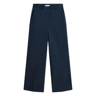 Tommy Hilfiger Cotton Wide Leg Pant - - Trousers - Damen - Blau - 2XS