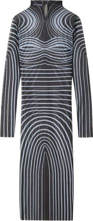 Patrizia Pepe Femme, Robes, Noir, Taille: 40 FR Robe Moulante Transparente Imprim&eacute;e