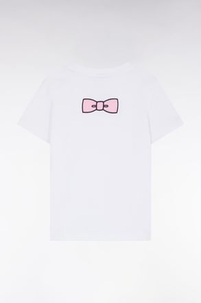 Eden Park T-shirt En Coton Blanc Noeud Papillon Dos Coupe Droite