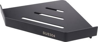 BESPORTBLE Eckregal aus Schwarzem Edelstahl Bohrfreie Wandmontage Platzsparendes Badezimmer und K&uuml;chenregal zur Aufbewahrung von Shampoo und Seife