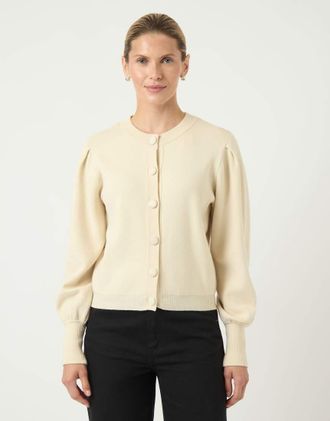 Vero Moda gilet en maille couleur bouleau-Neutre