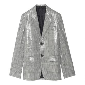 Zadig&Voltaire Vanille Pailletten-Blazer - - Jackets - Damen - Grau - S